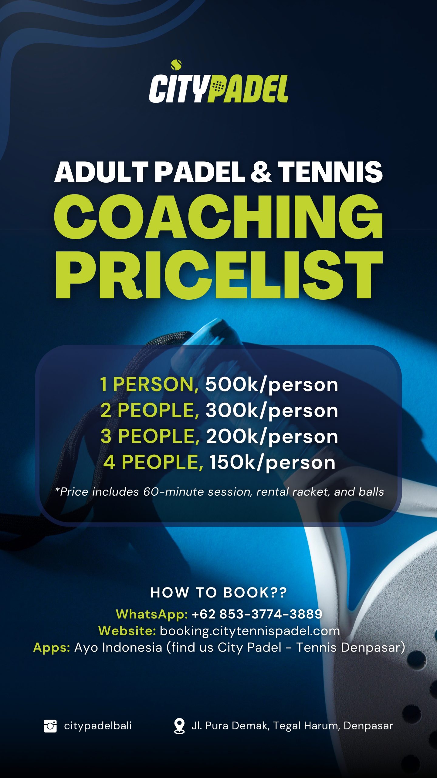 Pricing – City Padel